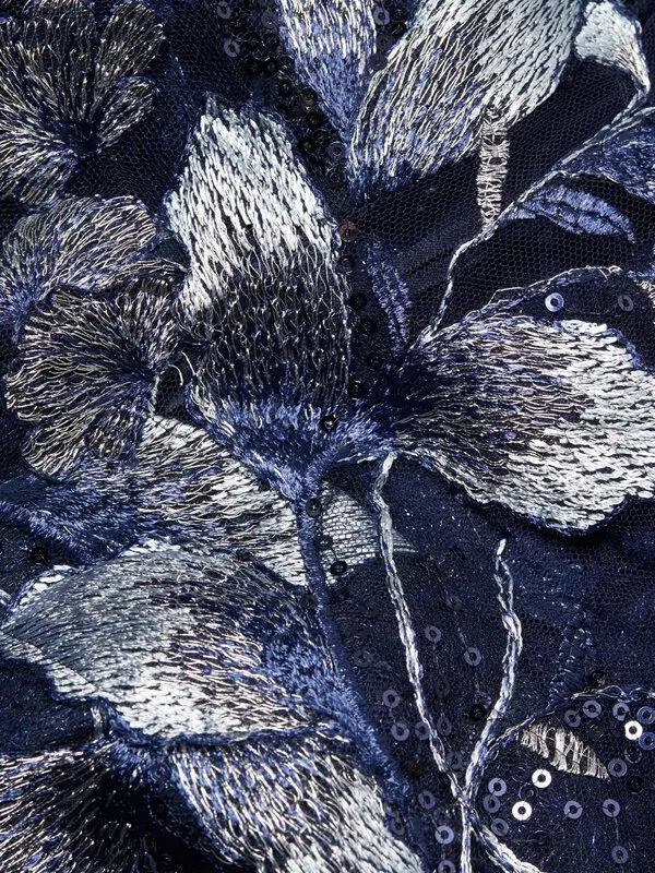 Rickie Freeman For Teri Jon Embroidered Tulle Tea Dress