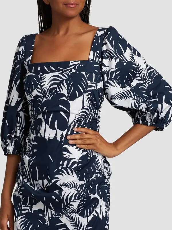 MICHELLE SMITH X Saks Gemma Balloon-sleeve Midi-dress