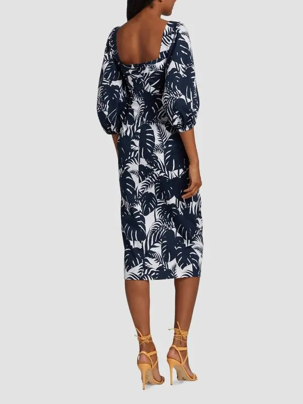 MICHELLE SMITH X Saks Gemma Balloon-sleeve Midi-dress