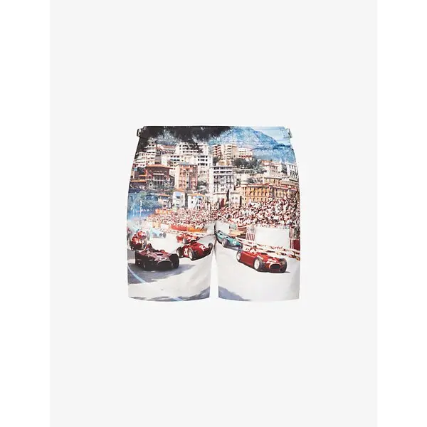 Orlebar Brown Bulldog Photo-printed Swim Shorts - Start Your Engines