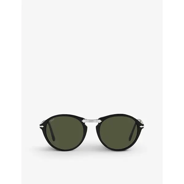 Persol Po3274s Round-frame Folding Sunglasses - Black
