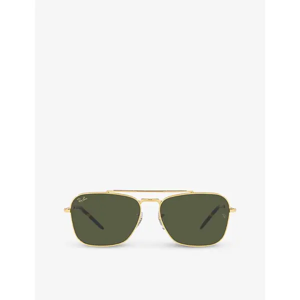 Ray-ban Caravan Square-frame Sunglasses - Gold