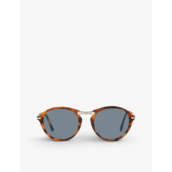 Persol Round-frame Folding Sunglasses - Brown