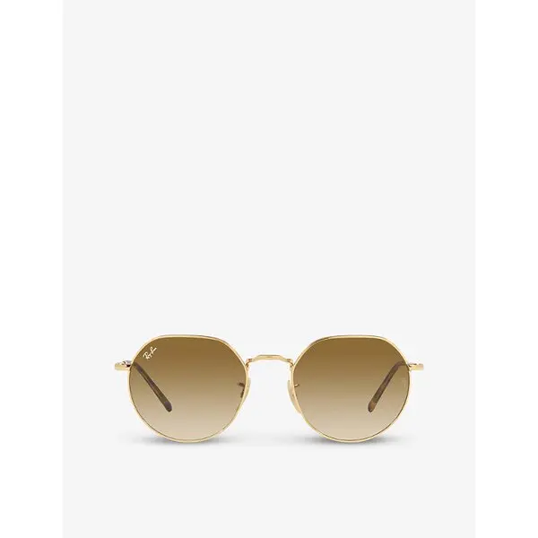 Ray-ban Jack Hexagonal Sunglasses - Gold