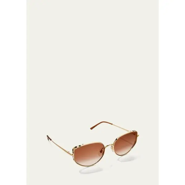 Cartier Panthere Metal Cat-eye Sunglasses