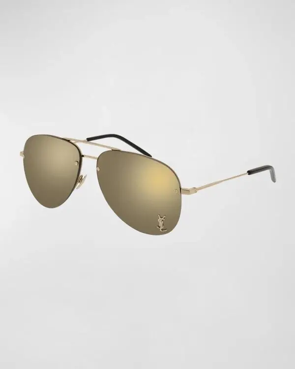 Saint Laurent Classic 11 Aviator Sunglasses - Gold