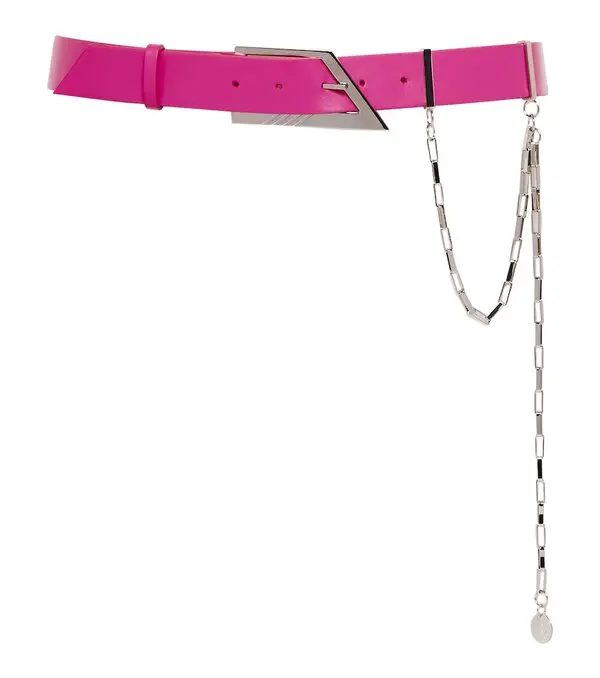 Attico Chain Leather Belt - Pink
