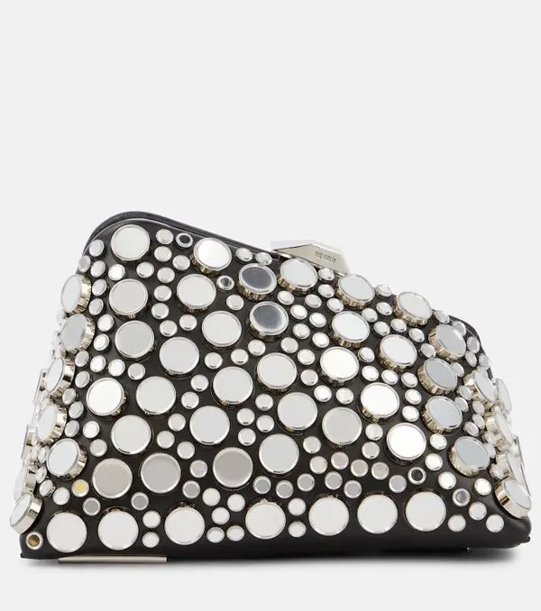 Attico Midnight Mini Studded Leather Clutch - Multicoloured