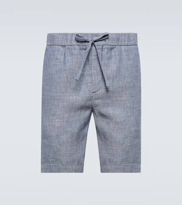 Frescobol Carioca Felipe Linen And Cotton Shorts - Blue