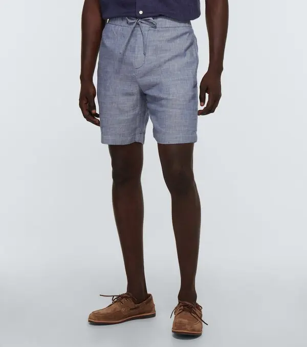 Frescobol Carioca Felipe Linen And Cotton Shorts - Blue