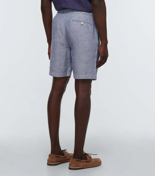Frescobol Carioca Felipe Linen And Cotton Shorts - Blue