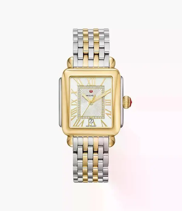 Michele Deco Madison Two-tone 18k Gold-plated Diamond Dial Watch - 18k 2-tone Gold-plated