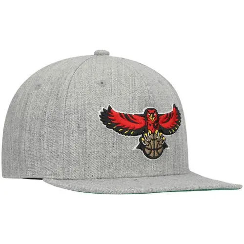 Mitchell & Ness Heathered Gray Atlanta Hawks Hardwood Classics Team 2.0 Snapback Hat