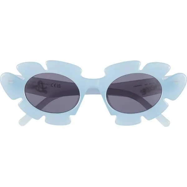 Loewe 47mm Oval Sunglasses - Shiny Light Blue / Blue
