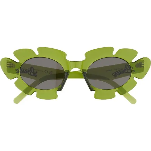 Loewe 47mm Oval Sunglasses - Shiny Light Green /smoke