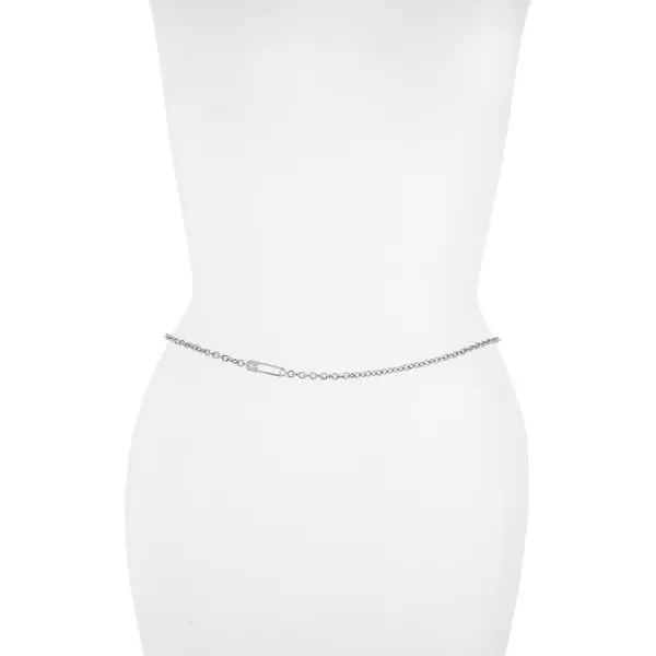 VIDAKUSH Safety Pin Charm Belly Chain - Silver