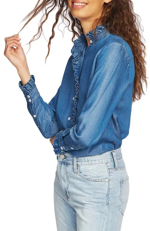 COURT & ROWE Ruffle Tencel® Lyocell Shirt