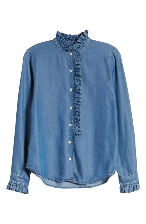 COURT & ROWE Ruffle Tencel® Lyocell Shirt