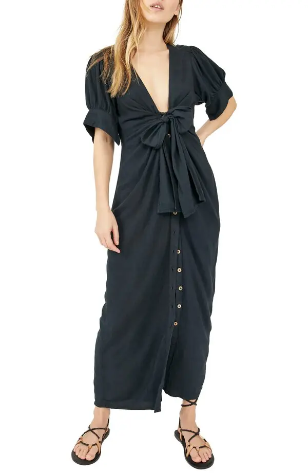 free people button down maxi dress Free People Voile After the Storm Maxi Shirtdress Ivory Ivory Co