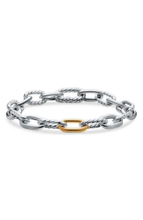 David Yurman Dy Madison Chain Bracelet - Silver 18k Yellow Gold