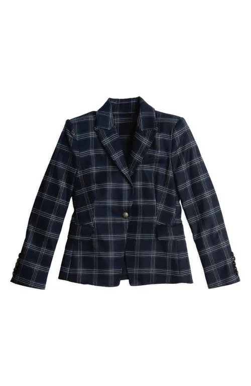 COURT & ROWE Plaid One-button Blazer