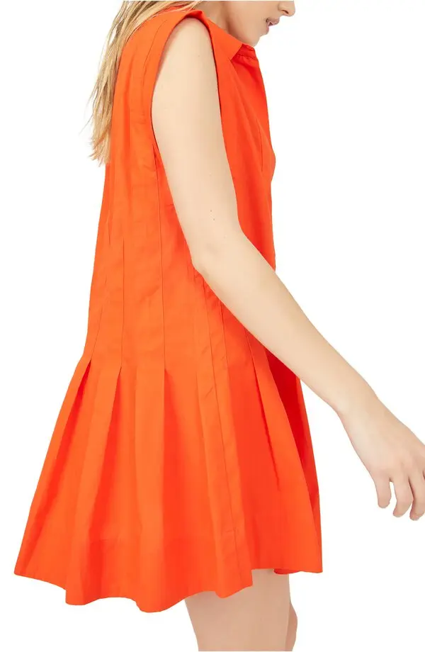 Free People Naomi Pleated Cotton Minidress