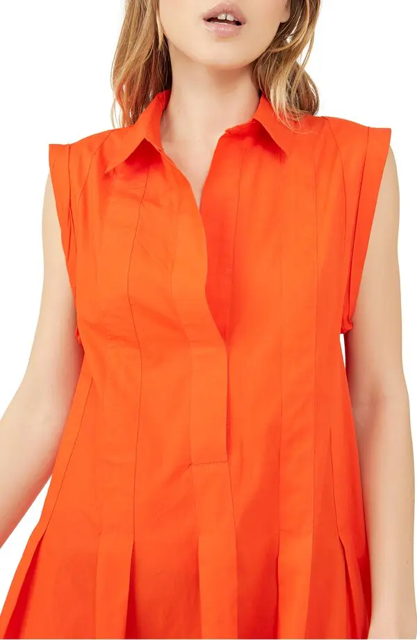 Free People Naomi Pleated Cotton Minidress