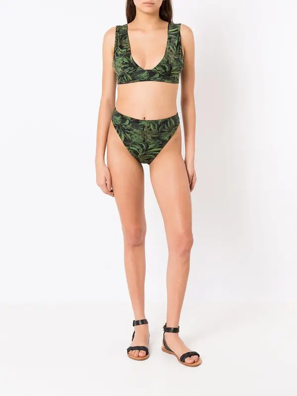 Isolda Coqueiral Foliage-print Bikini Set
