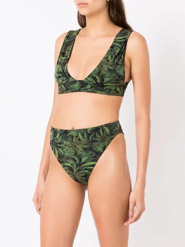 Isolda Coqueiral Foliage-print Bikini Set