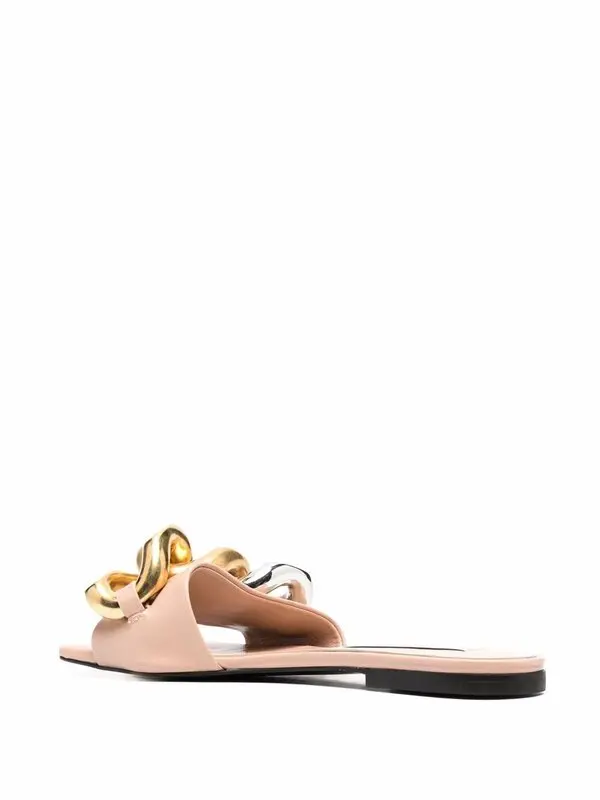 Stella McCartney Falabella Flat Sandals With Chain Detail