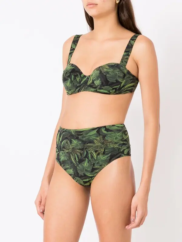 Isolda Coqueiral Foliage-print Bikini Set