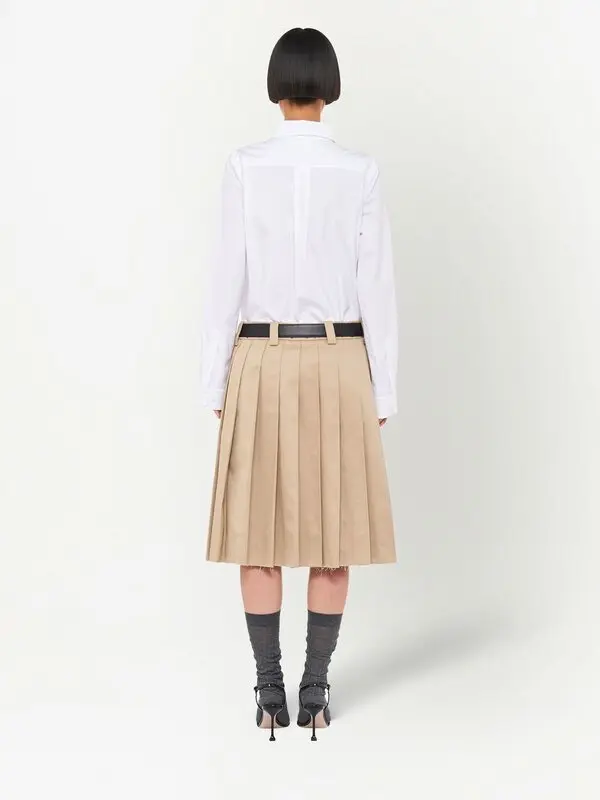Miu Miu Embroidered Logo Poplin Shirt