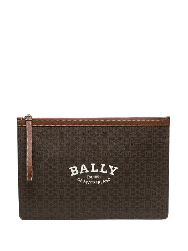 Bally Bollis Logo-print Clutch - Brown