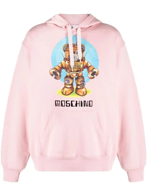 Moschino Teddy Bear-print Hoodie - Pink