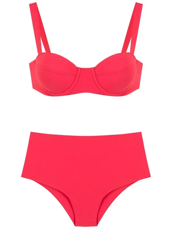 Isolda High-waisted Bikini Set - Red