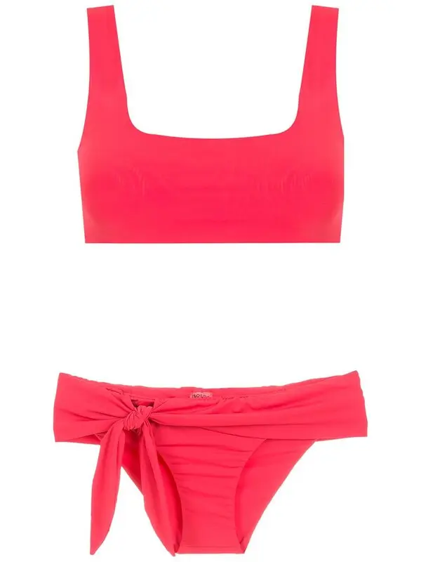 Isolda Side-tie Bikini Set - Red