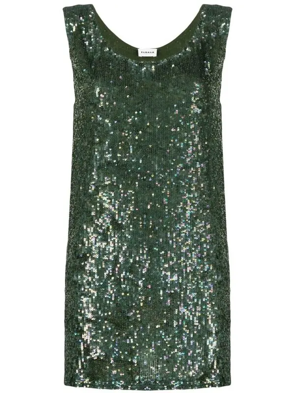 P.a.r.o.s.h Sequin-embellished Top - Green
