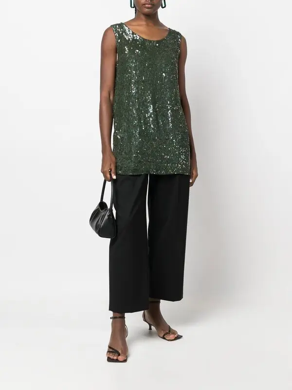 P.a.r.o.s.h Sequin-embellished Top - Green