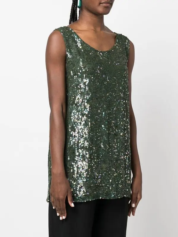 P.a.r.o.s.h Sequin-embellished Top - Green