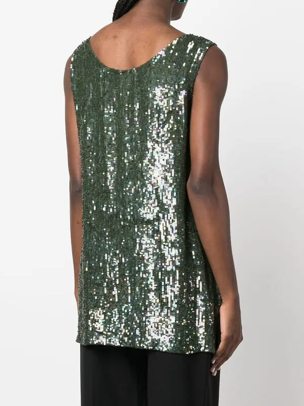 P.a.r.o.s.h Sequin-embellished Top - Green