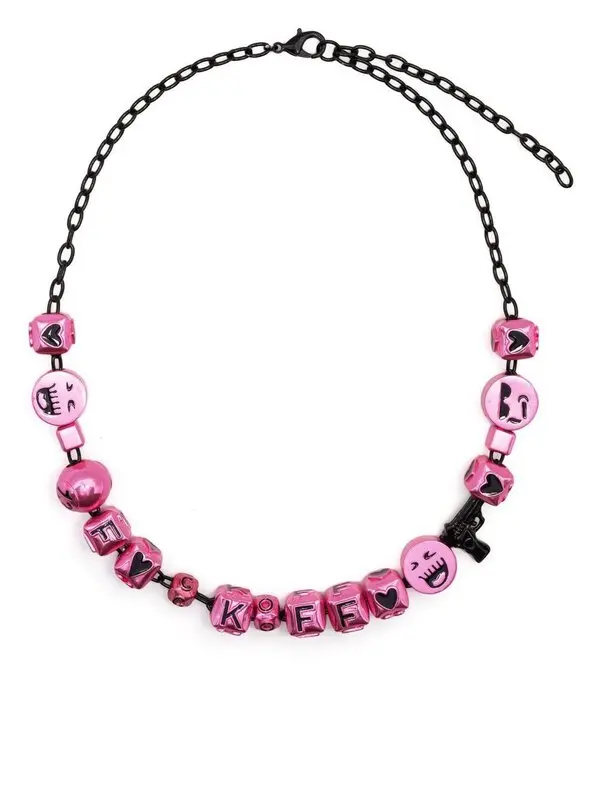 Natasha Zinko Bead-detail Necklace - Pink