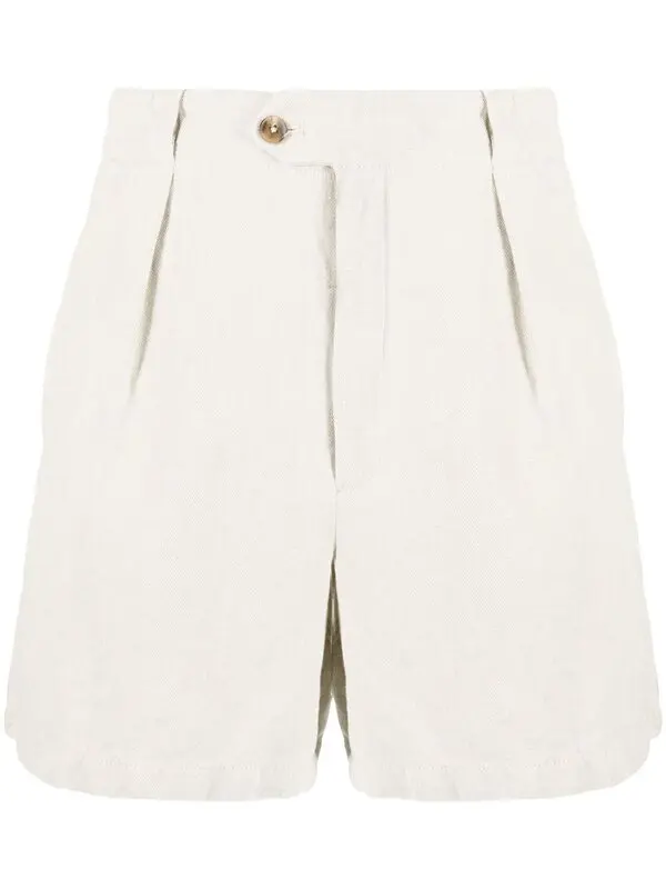 Closed High-waisted Pleated Shorts