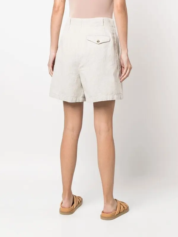 Closed High-waisted Pleated Shorts