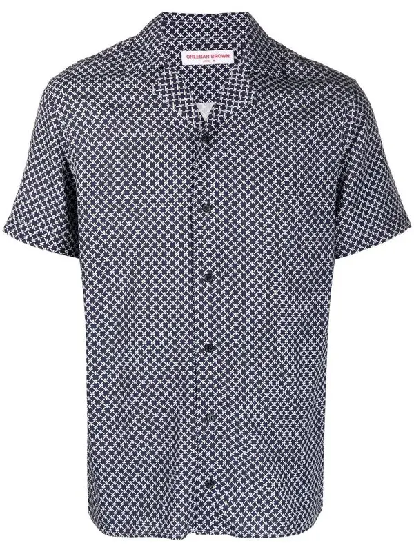 Orlebar Brown All-over Graphic-print Shirt - Blue