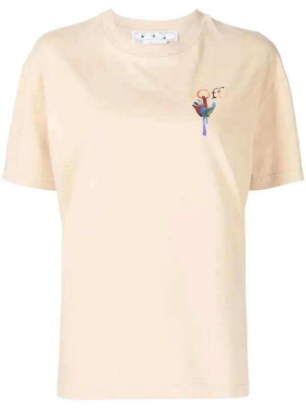 Off-White Logo-print Cotton T-shirt - Yellow