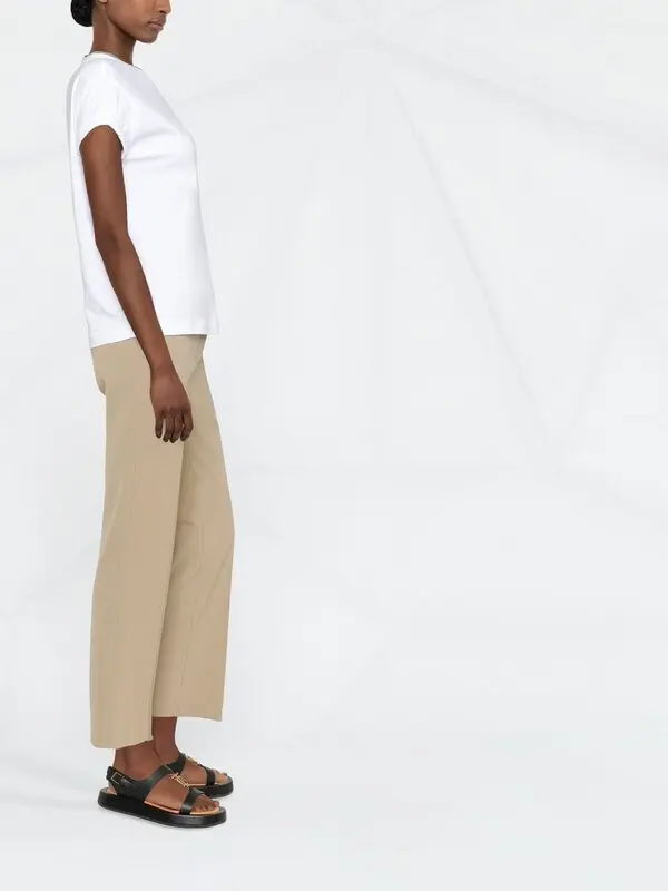 Brunello Cucinelli Chain-trim Round-neck T-shirt - White