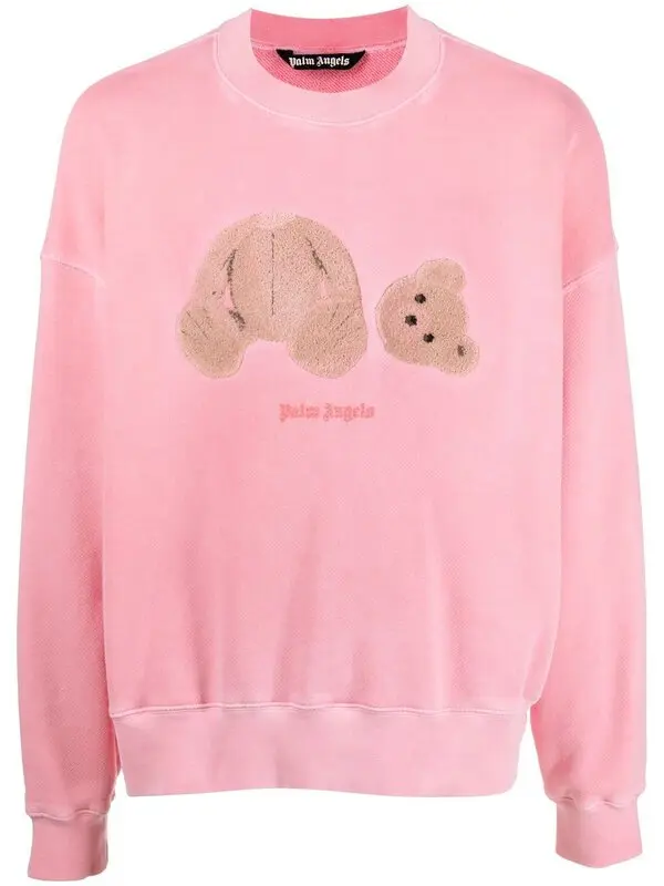 Palm Angels Bear-print Sweatshirt - Pink