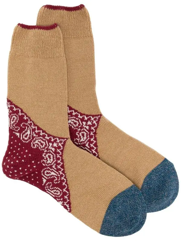 Kapital Bandana-print Socks - Brown