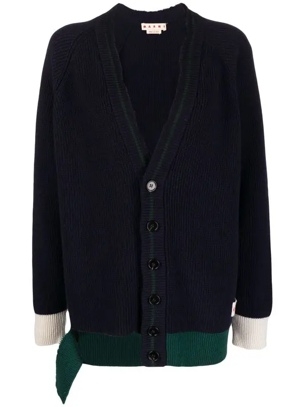 Marni V-neck Ribbed Cardigan