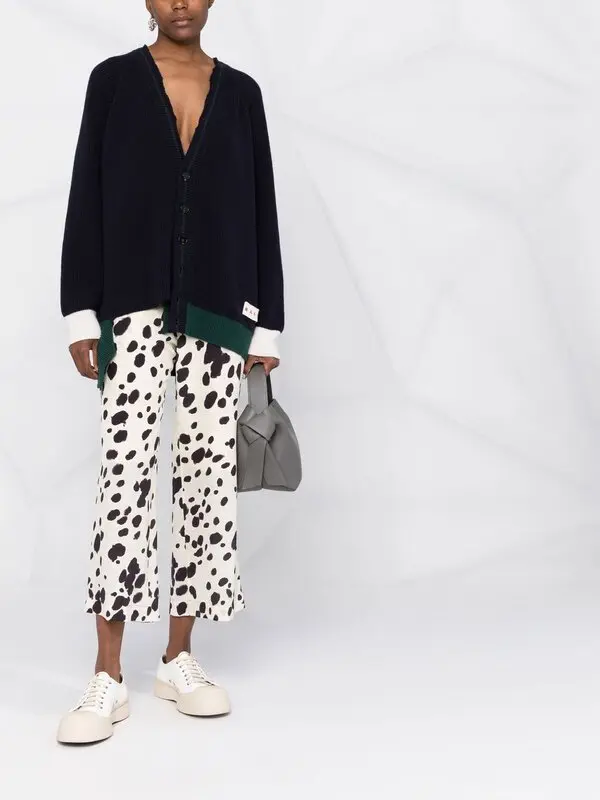 Marni V-neck Ribbed Cardigan